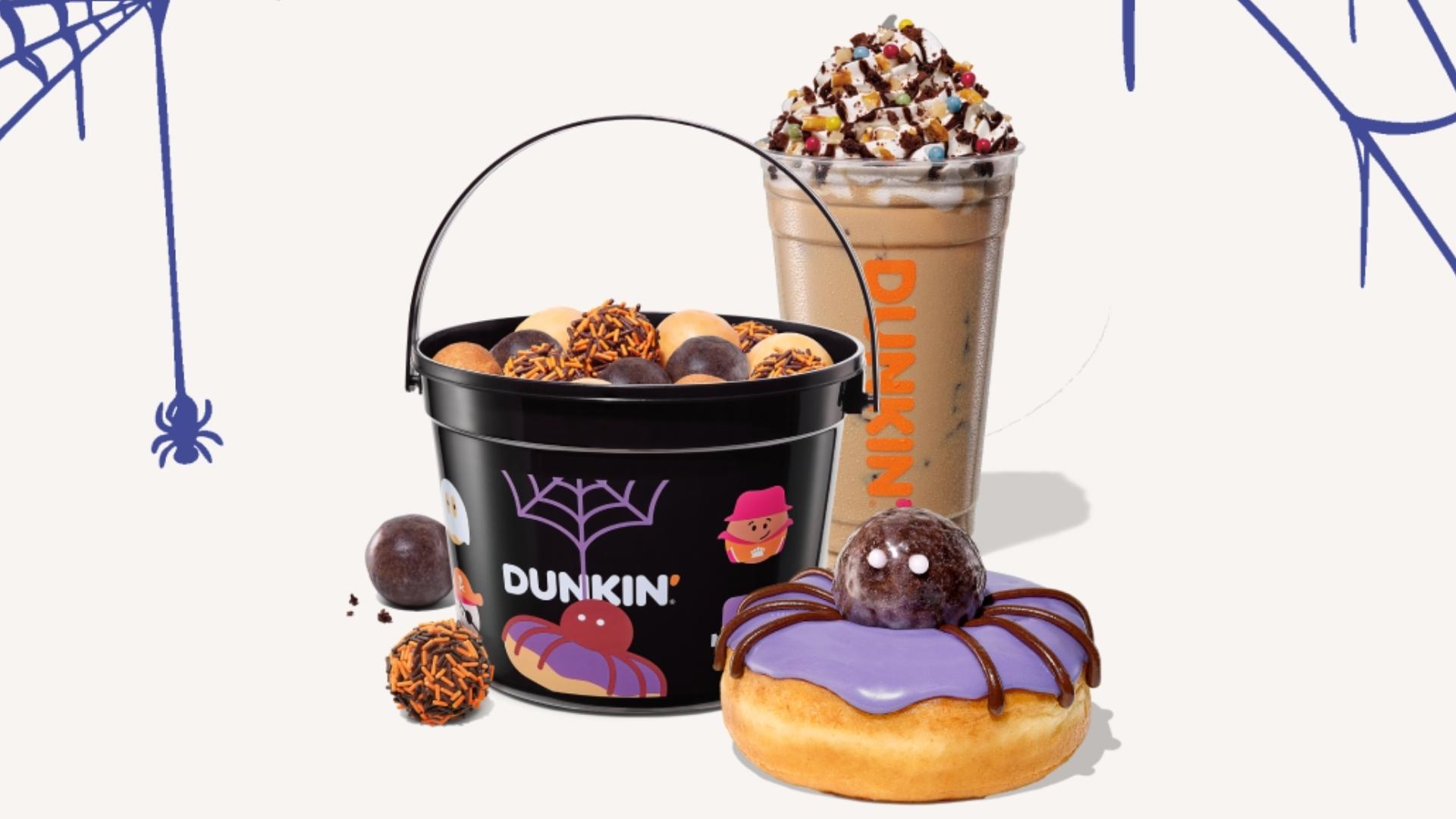 Dunkin' debuts Candy Bar Latte and Spider Donut merch for Halloween ...
