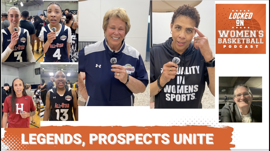 Cheryl Miller, Ann Meyers Drysdale, scenes from College All Star Game ...