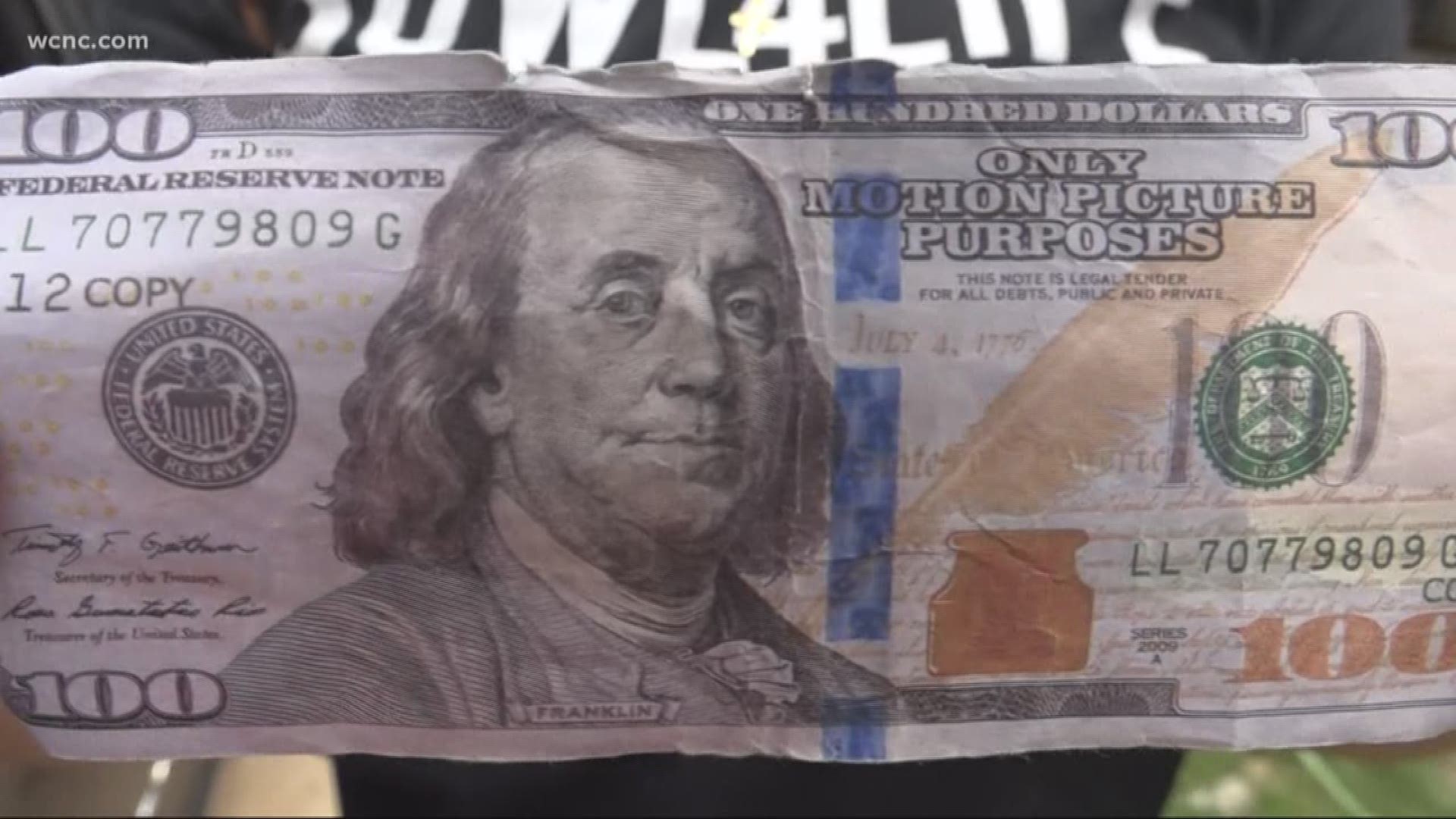 Fake $100 Bills Left On Cars In NC Parking Lot | wfmynews2.com