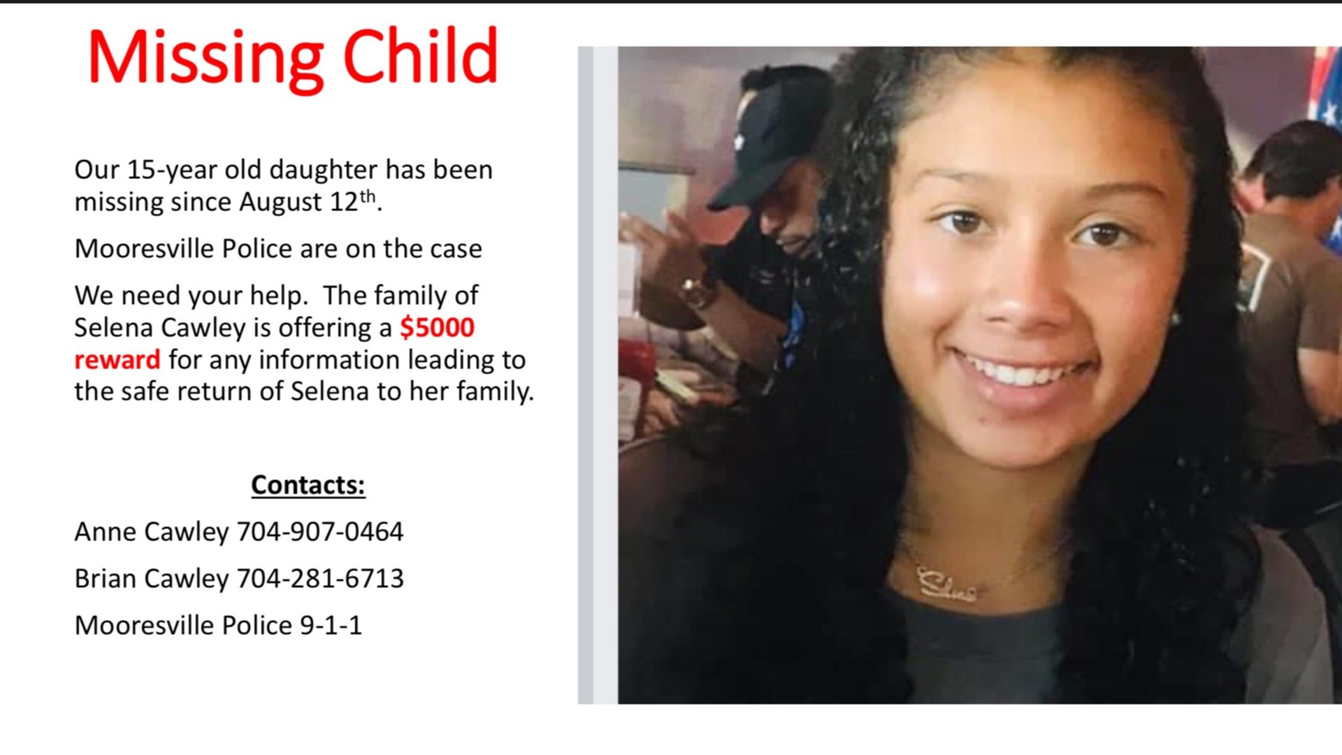 Parents desperate to find missing Mooresville teen | wfmynews2.com