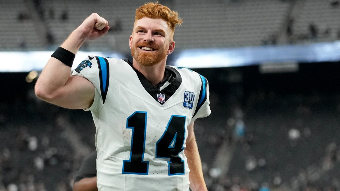Panthers coach praises Andy Dalton, team after win over Raiders ...