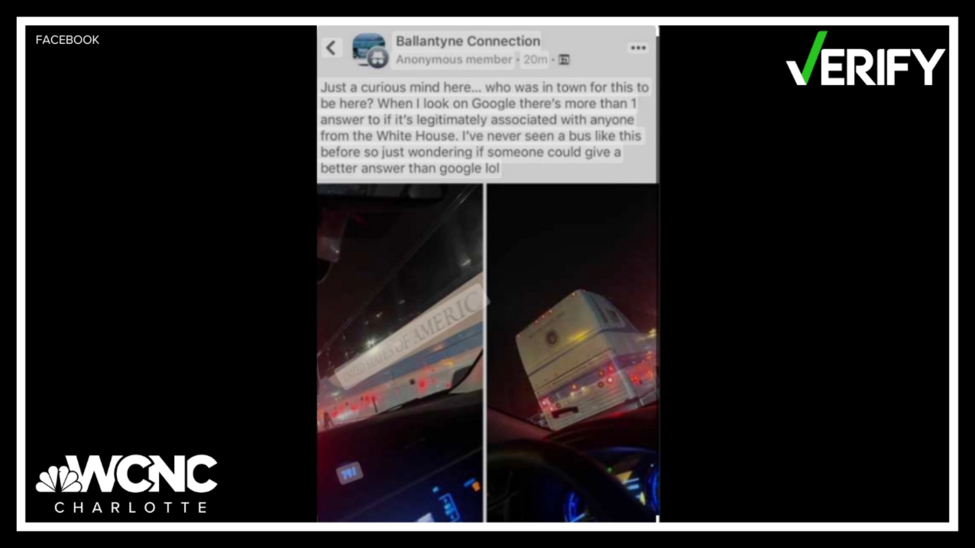 Is this photo of the White House bus in Charlotte real? | wfmynews2.com