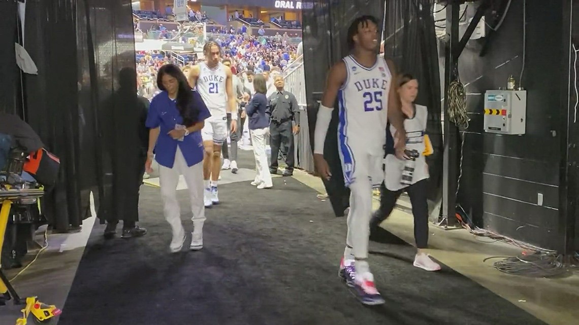 Duke players heading back to the locker room after defeating Oral ...