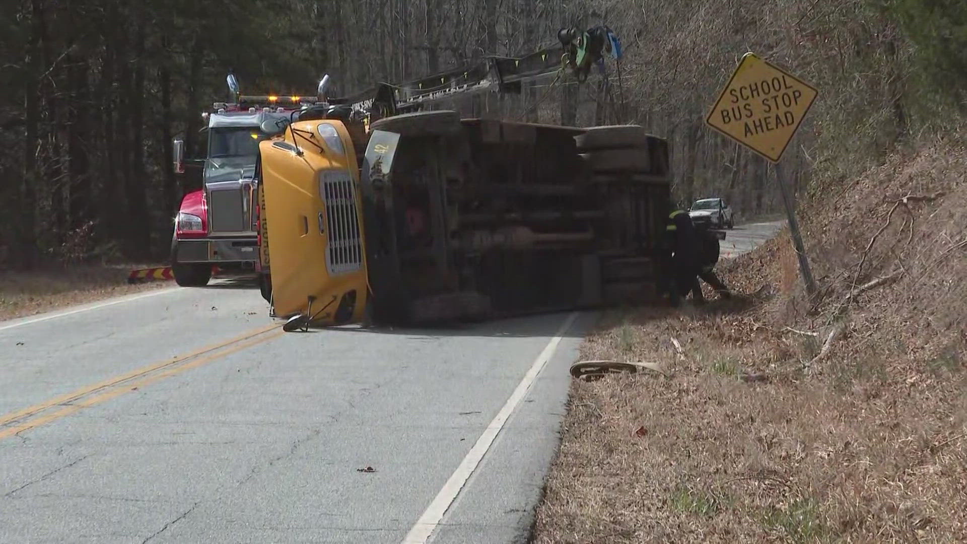 School bus overturns | Guilford County, NC | wfmynews2.com