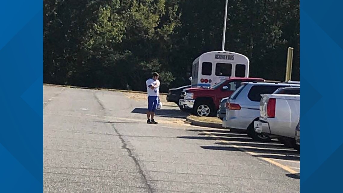 High school football player Jacob Pope honors national anthem ...