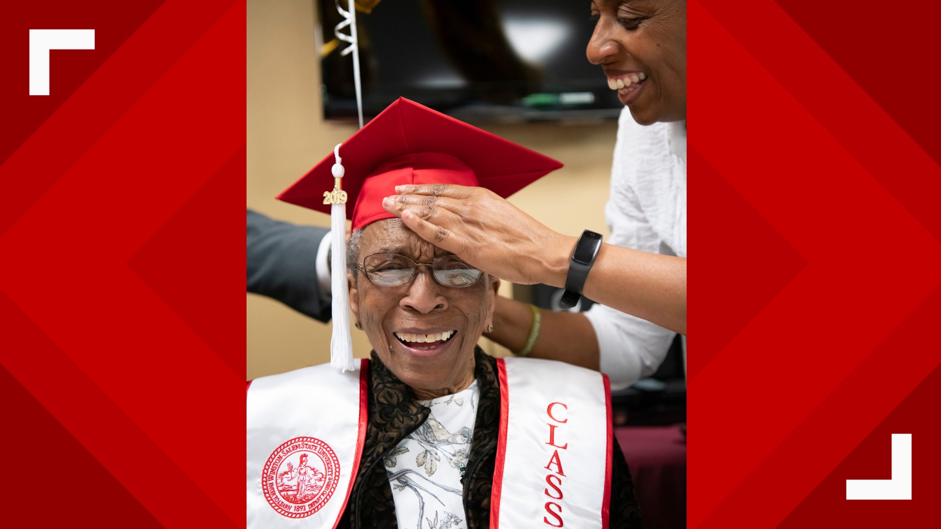 The moment 99-year-old Elizabeth Johnson walked across the stage to ...