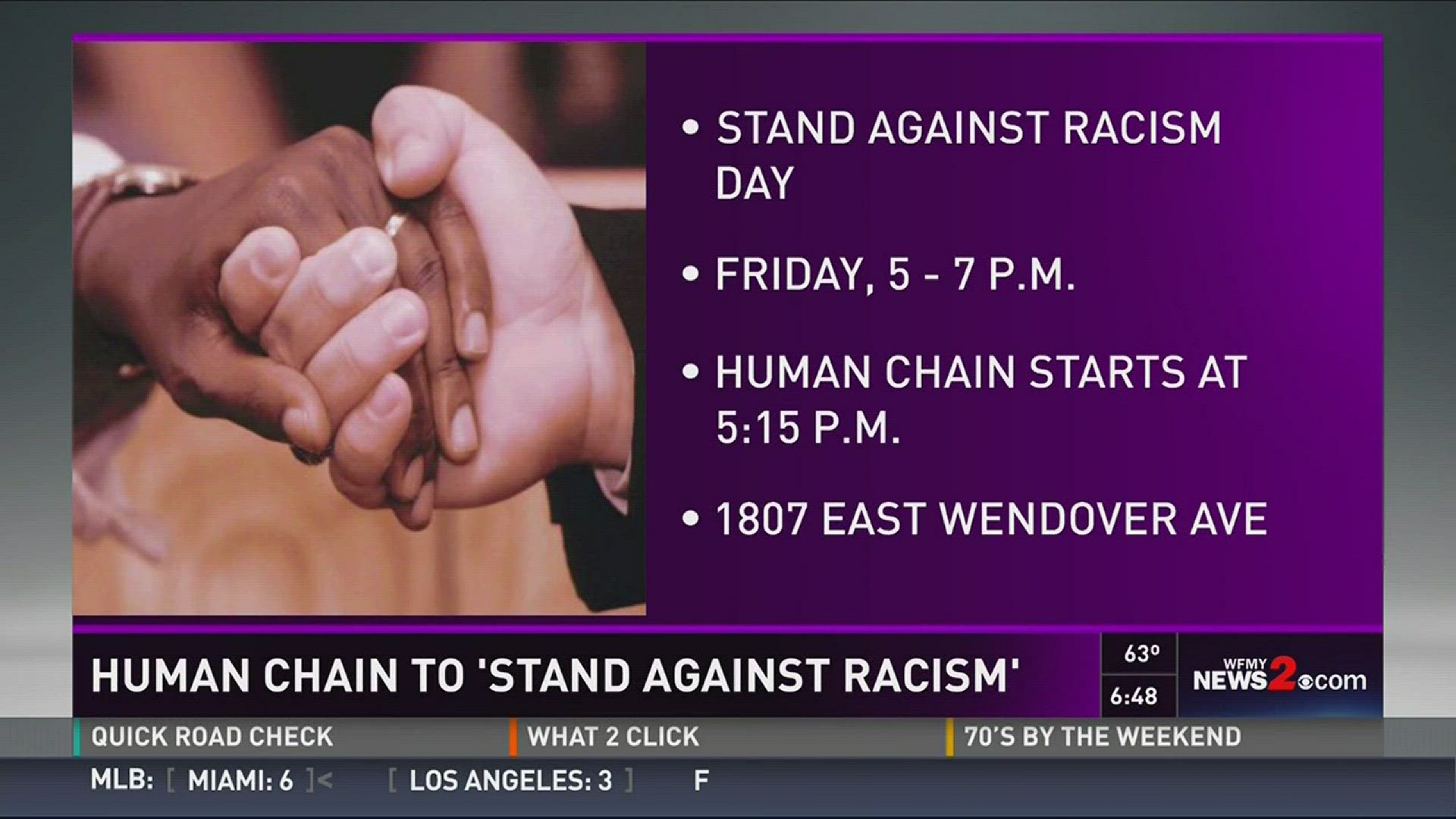 Human Chain Planned For 'Stand Against Racism' Day | wfmynews2.com