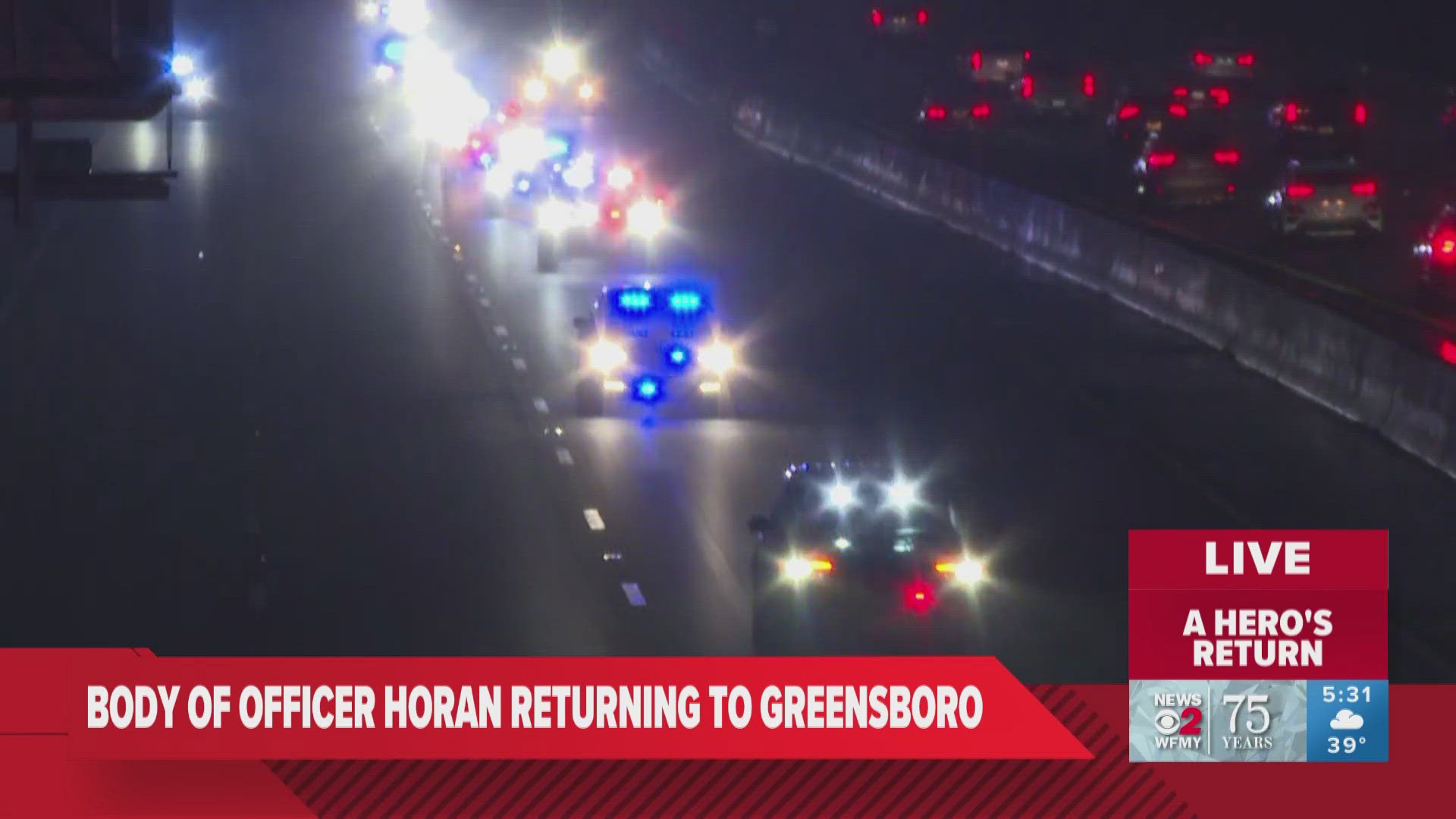 Officer Horan procession makes its way to Alamance County | wfmynews2.com