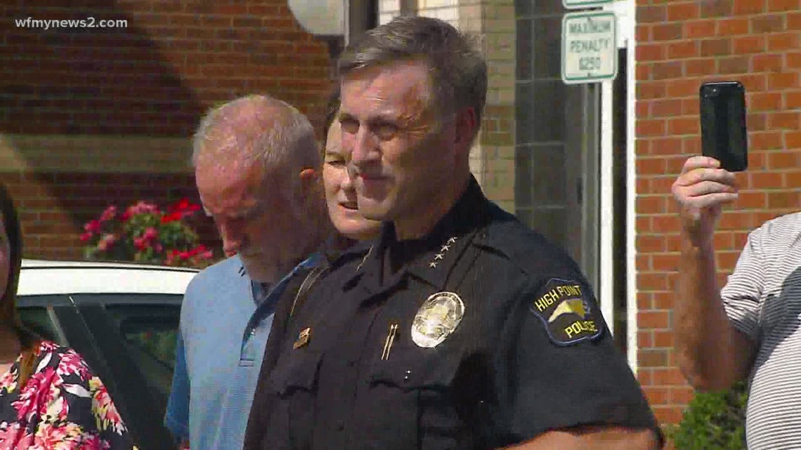 High Point Police Department surprises Chief Kenneth Shultz before his ...