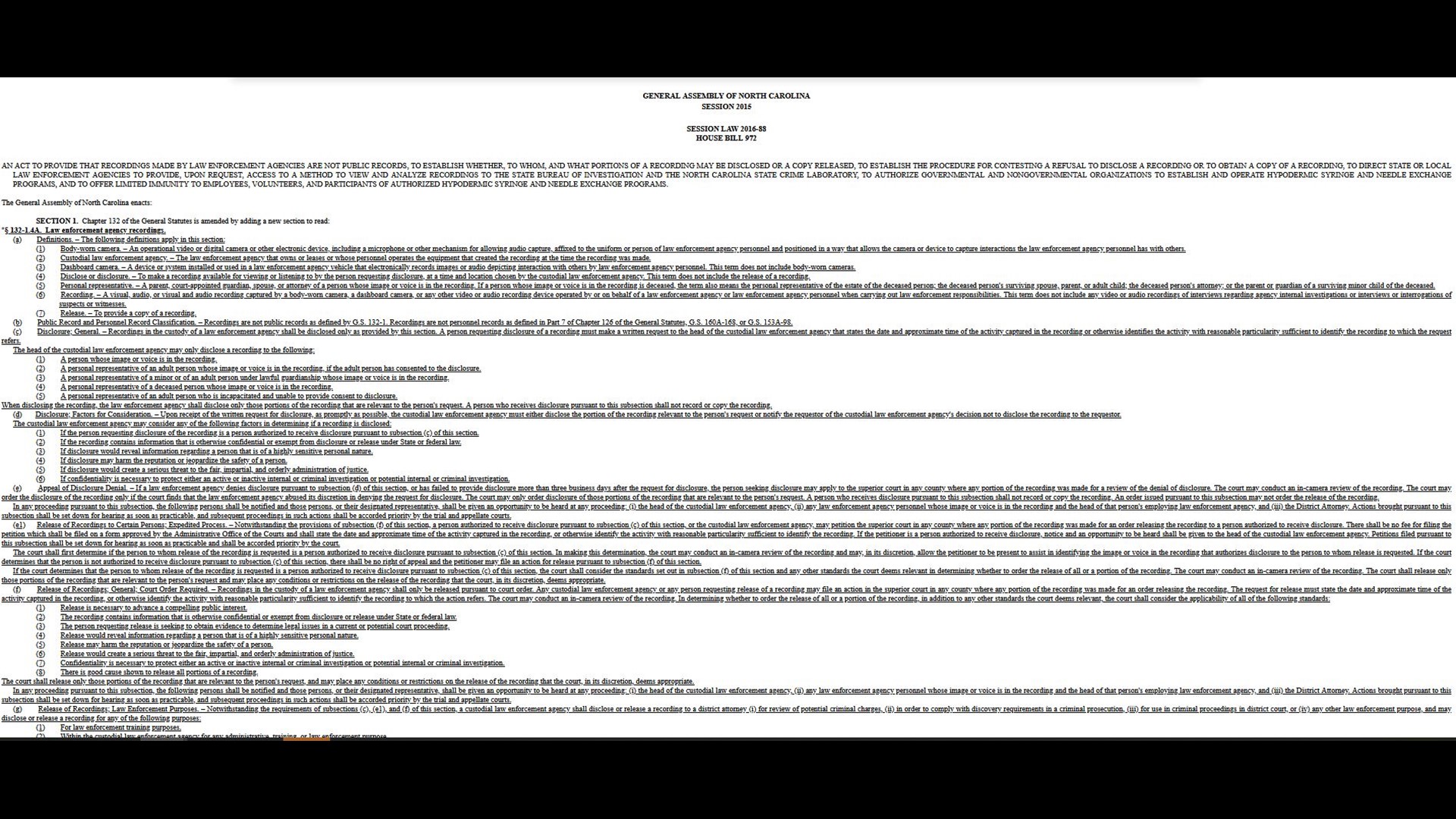 How hard is it to view police body-worn camera footage in NC ...