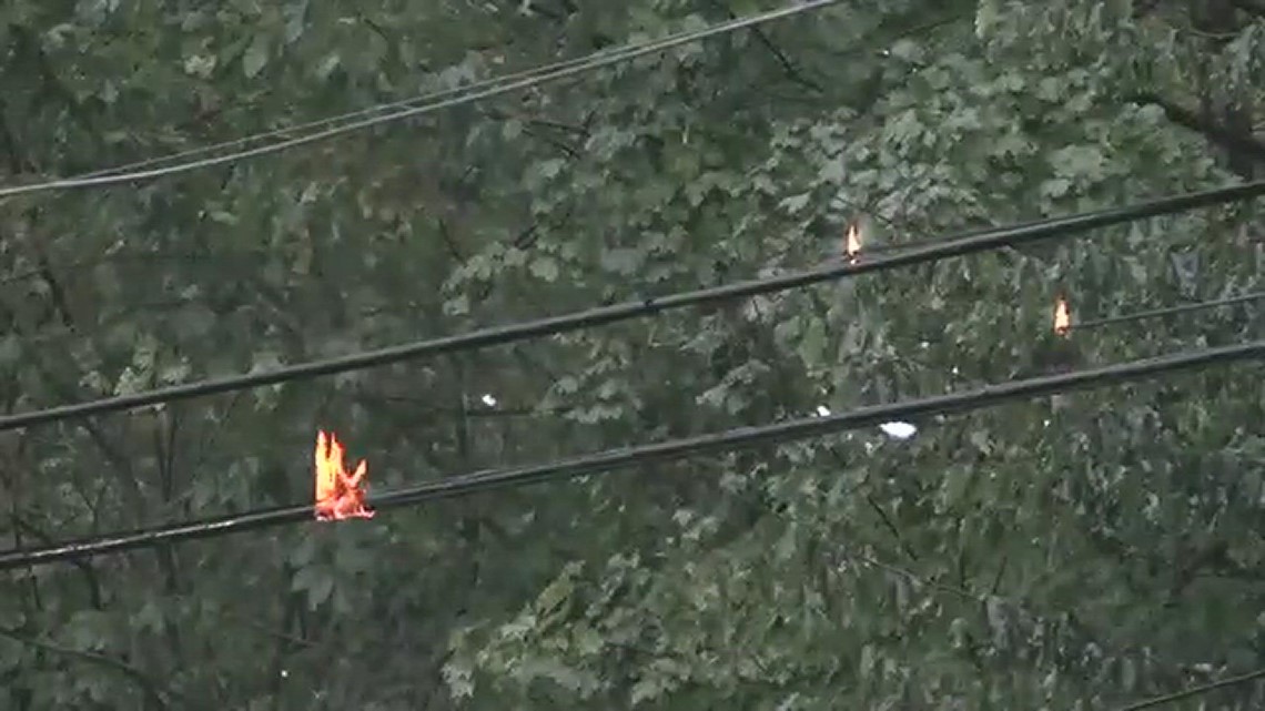 Power line continuously on fire in Randleman | wfmynews2.com