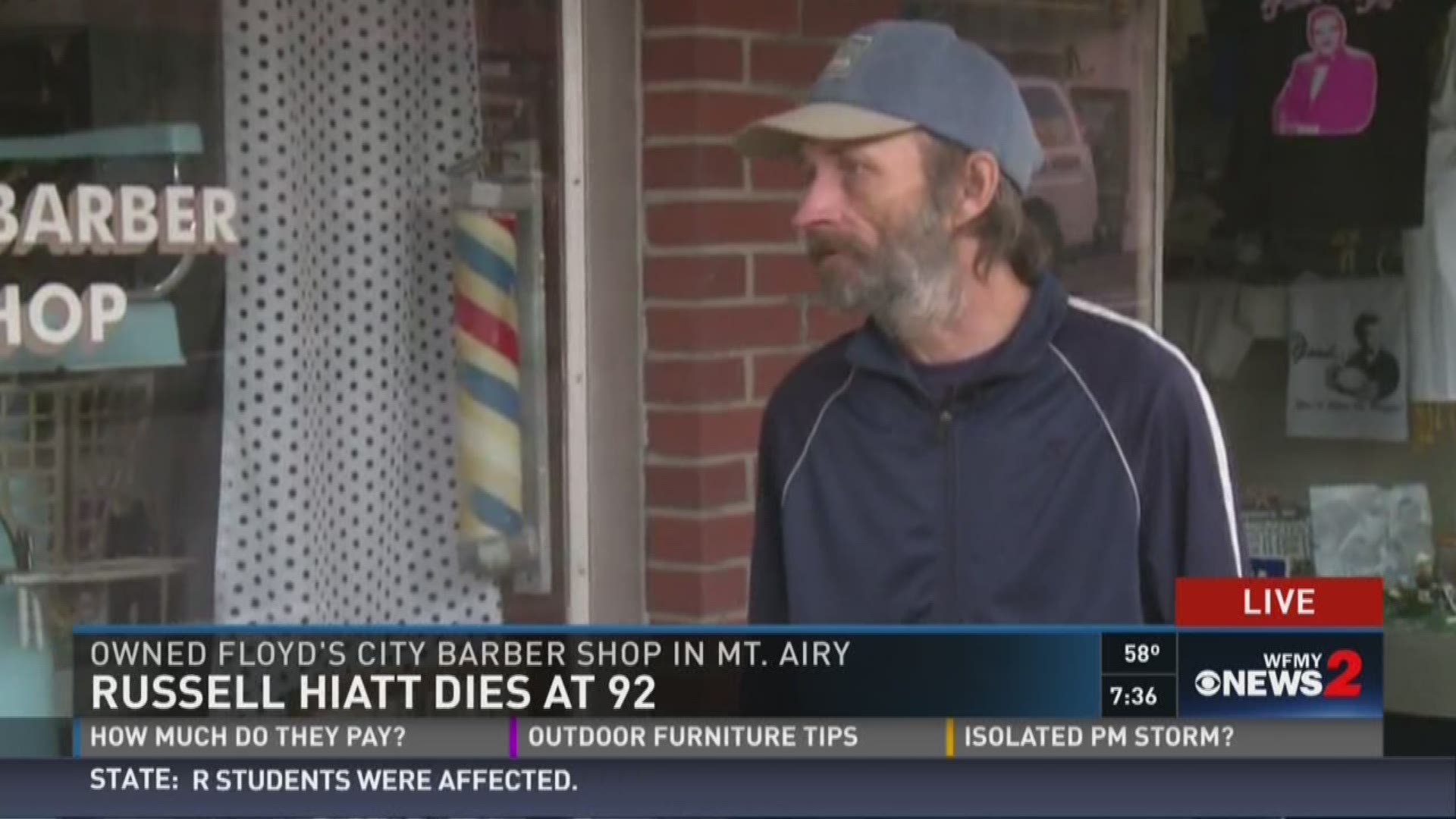 Remembering Russell Hiatt Owner of Floyd's City Barber Shop | wfmynews2.com