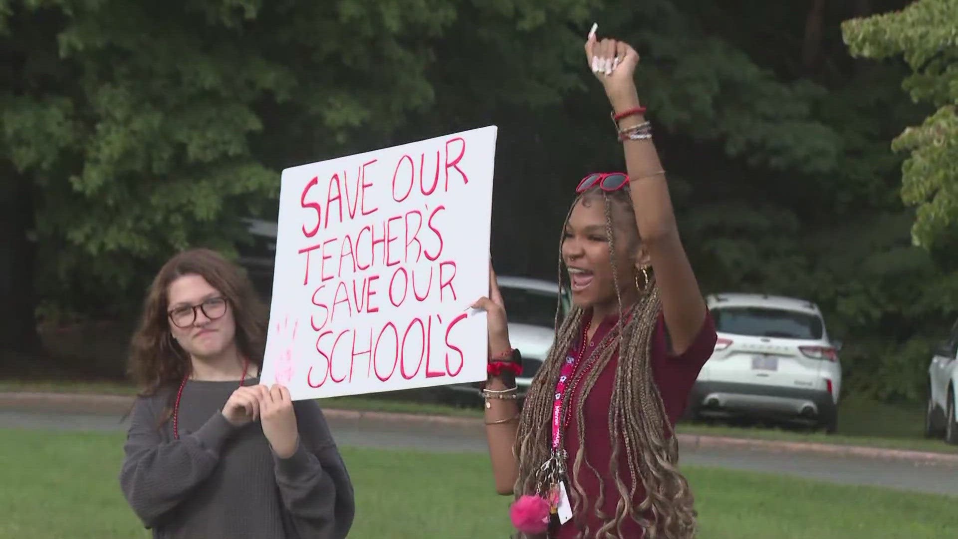 Winston-Salem students protest school job cuts | wfmynews2.com
