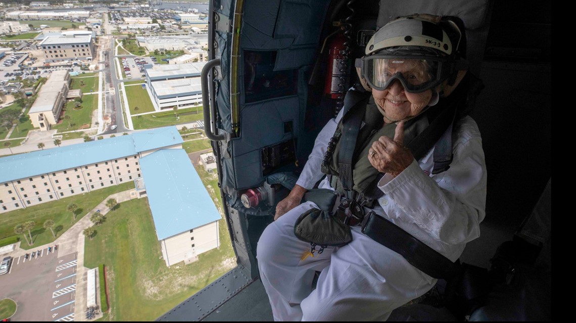 Navy takes widow on helicopter ride for 100th birthday | wfmynews2.com