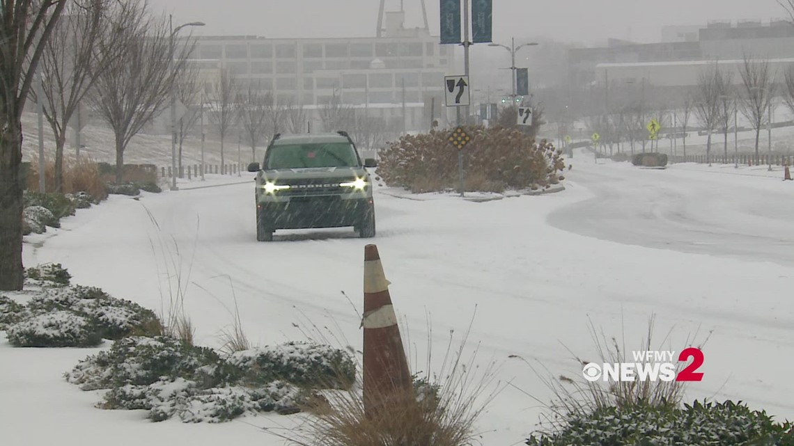 Downtown Winston-Salem snow video | wfmynews2.com