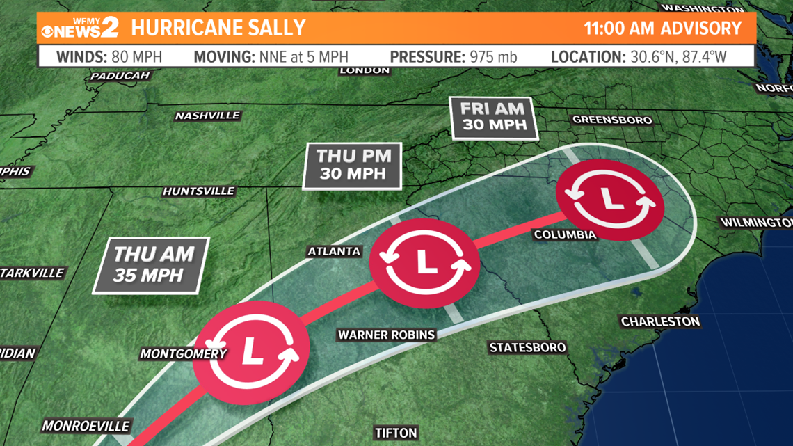 Tropical Storm Sally; Latest Path, Track, Impacts | wfmynews2.com