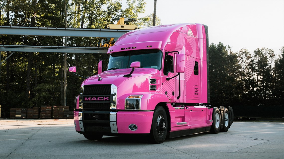 'Pink Lady' Mack Truck Supports Breast Cancer, On Display In Greensboro ...