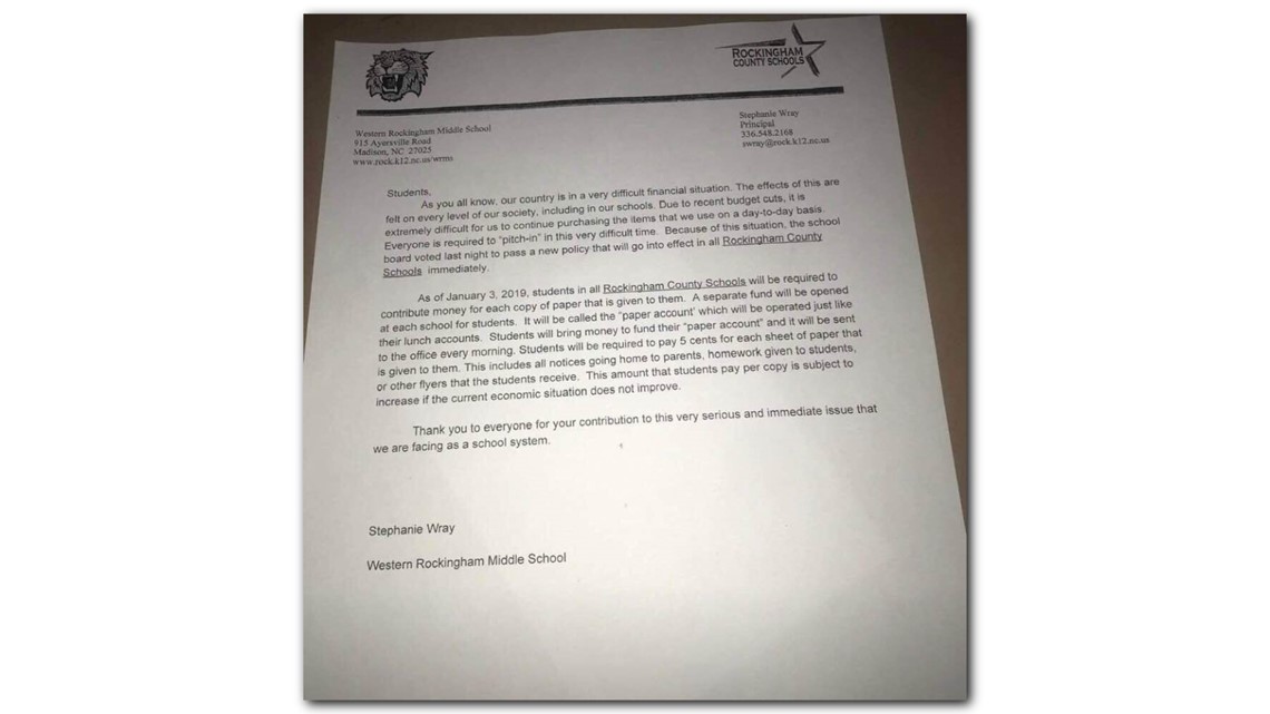 Fake Letter Teaches History Lesson To Triad Students | wfmynews2.com