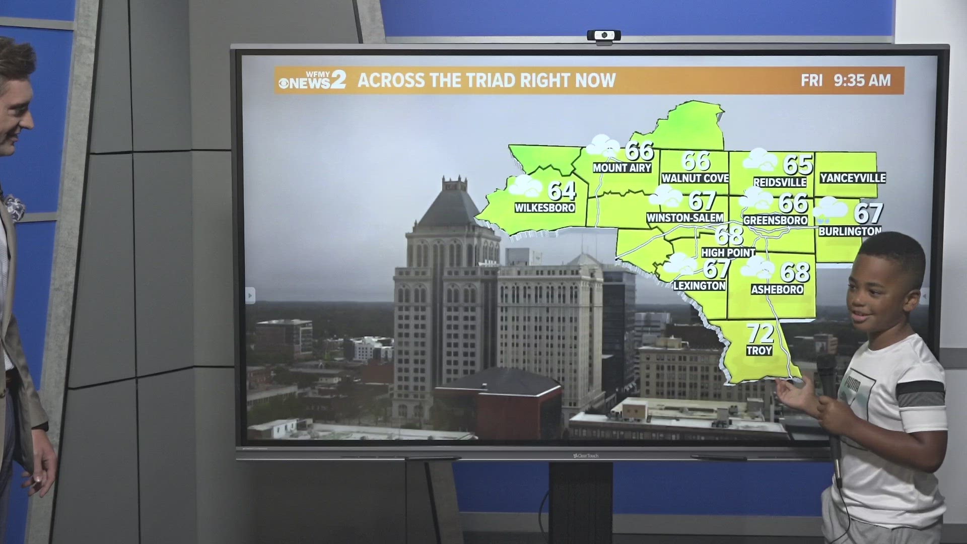 Tracey McCain's son gives the weather forecast | wfmynews2.com