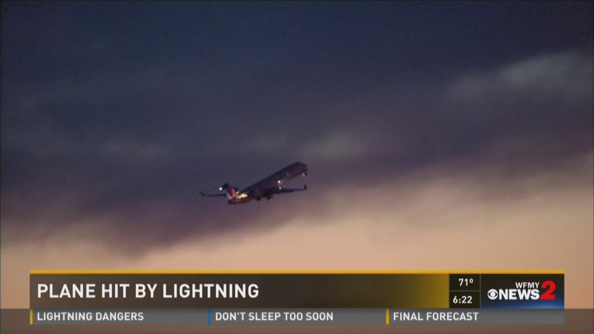 Plane Flying From Raleigh Struck By Lightning | wfmynews2.com