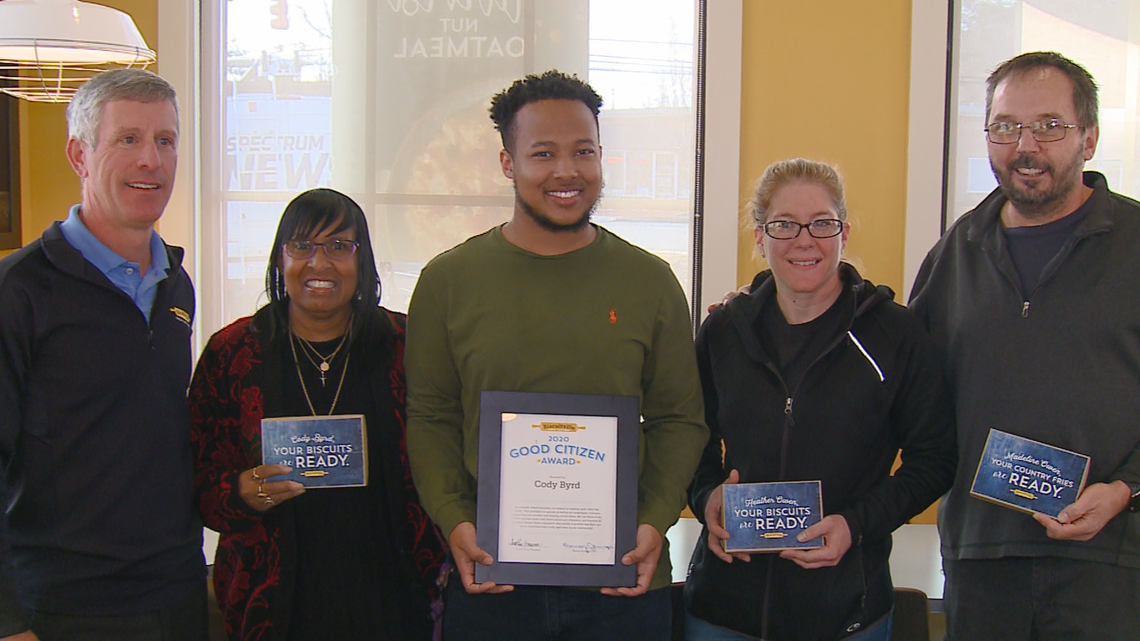 Cody Byrd honored by Biscuitville for stopping would-be kidnapper ...