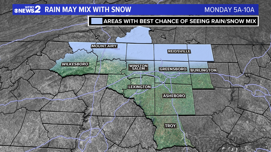 Rain/Snow Mix Possible Monday; Locations, Timing | wfmynews2.com