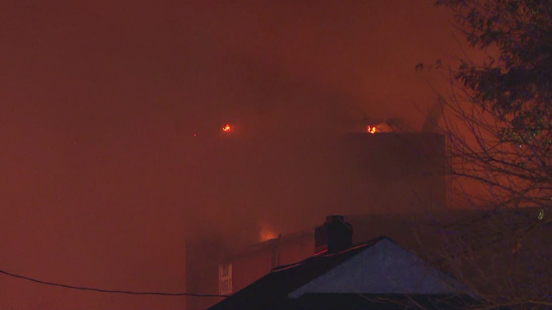 Massive three-alarm fire in Graham | wfmynews2.com