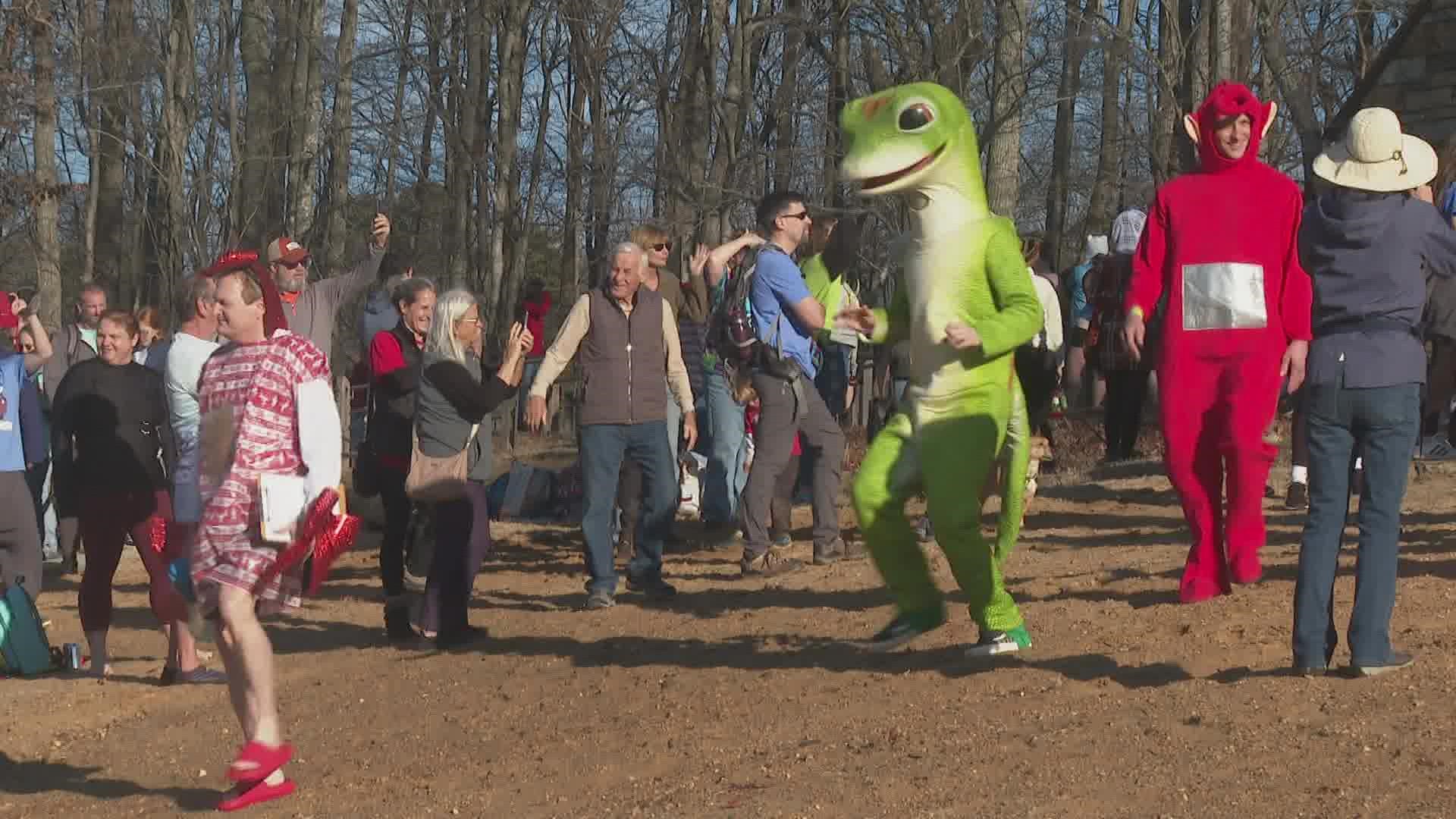 Dozens brave chilly water for Hanging Rock Polar Plunge | wfmynews2.com