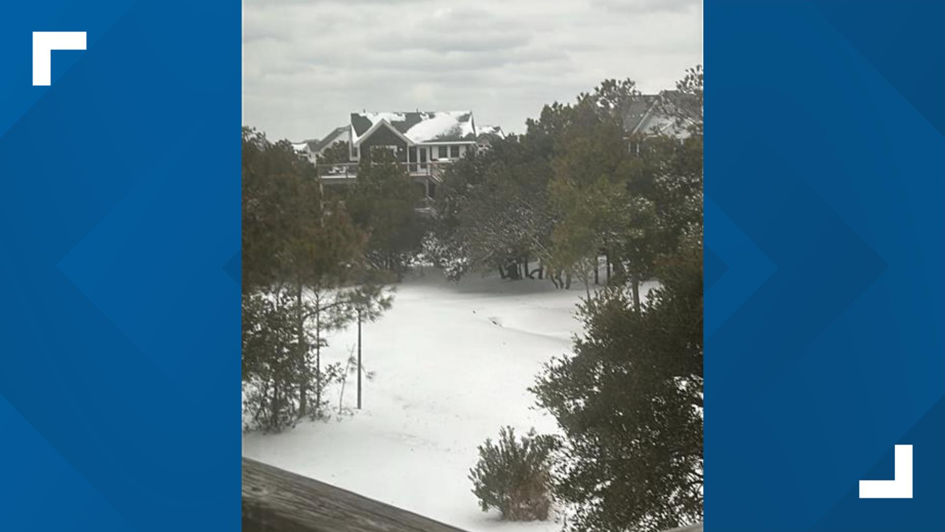 Snow on the Beach: Carolina coast wakes up to winter wonderland ...