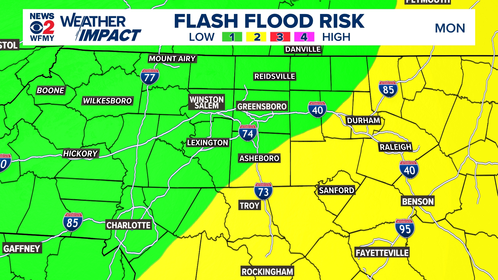 Rain and scattered storms for Monday | wfmynews2.com