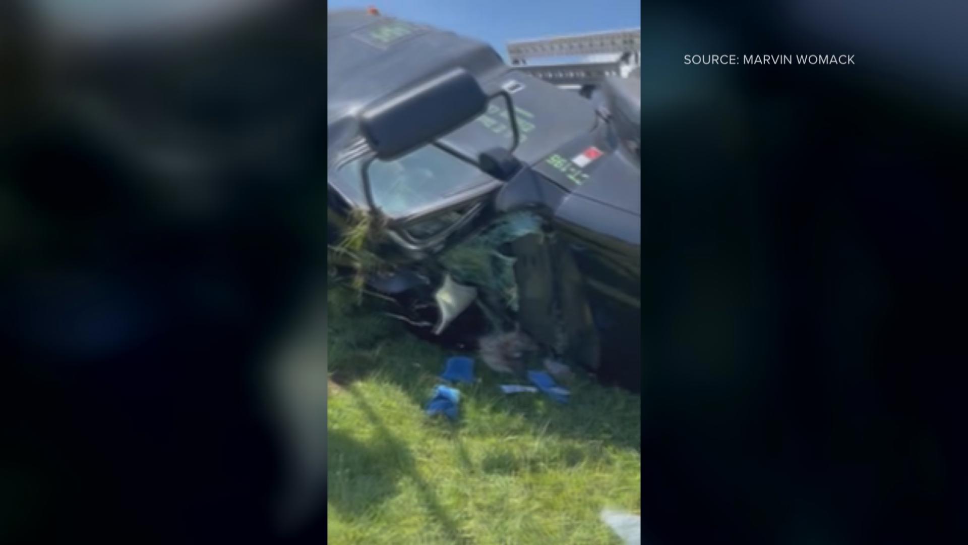 Good Samaritans rescue driver after NC 150 truck overturns | wfmynews2.com