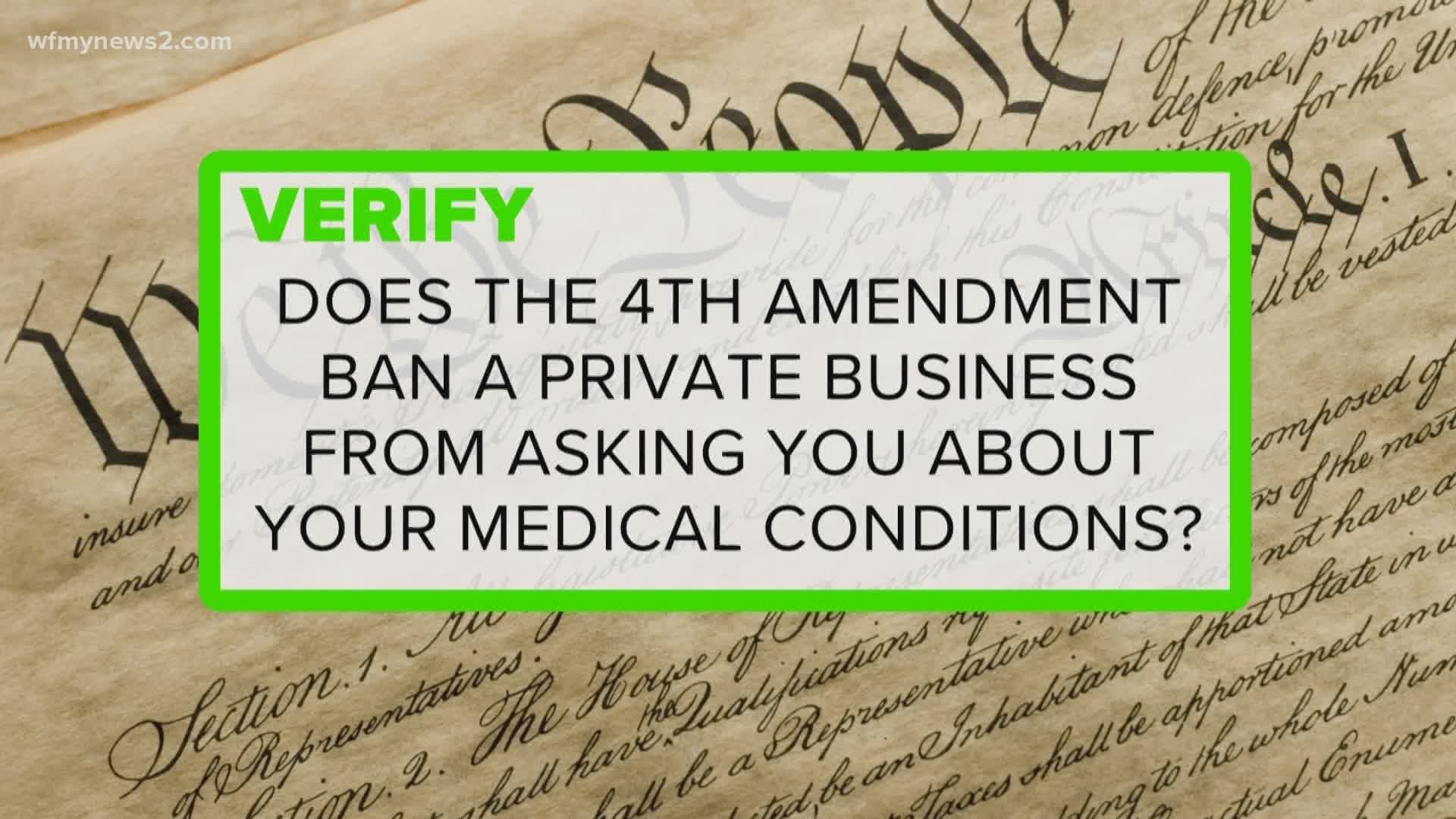 VERIFY: The Fourth Amendment has nothing to do with wearing masks at a ...