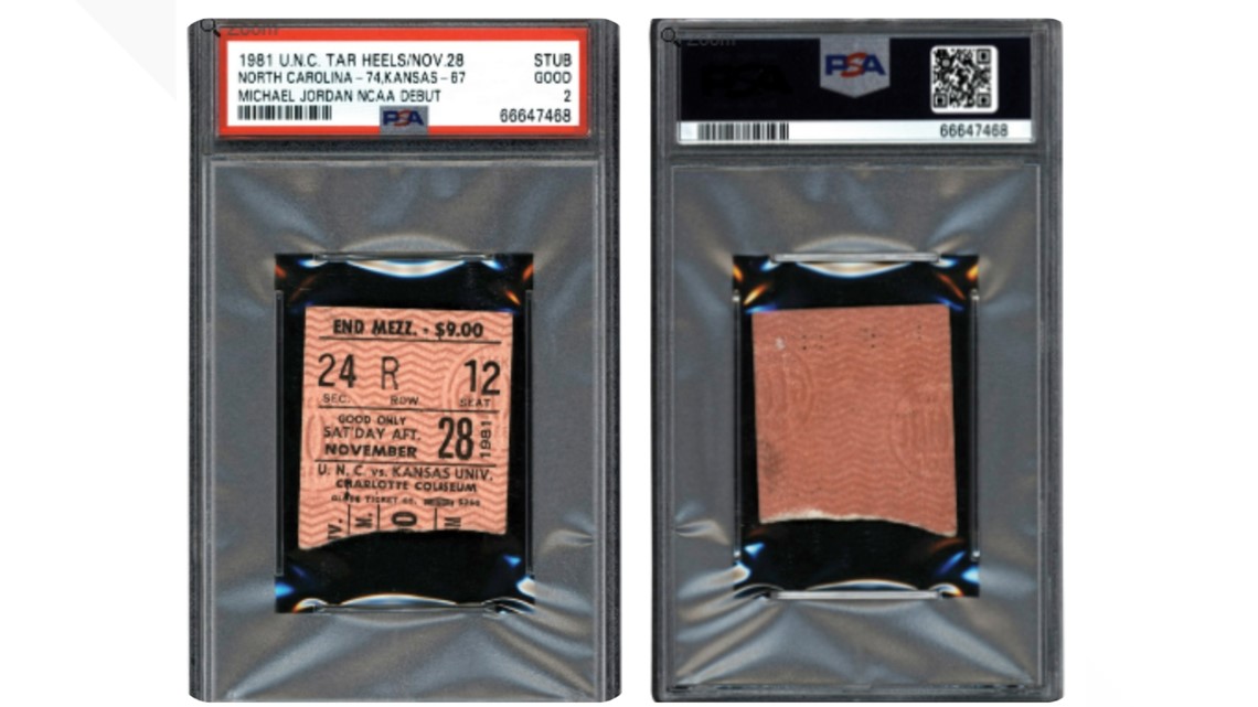 Michael Jordans Unc Debut Ticket Stub For Sale