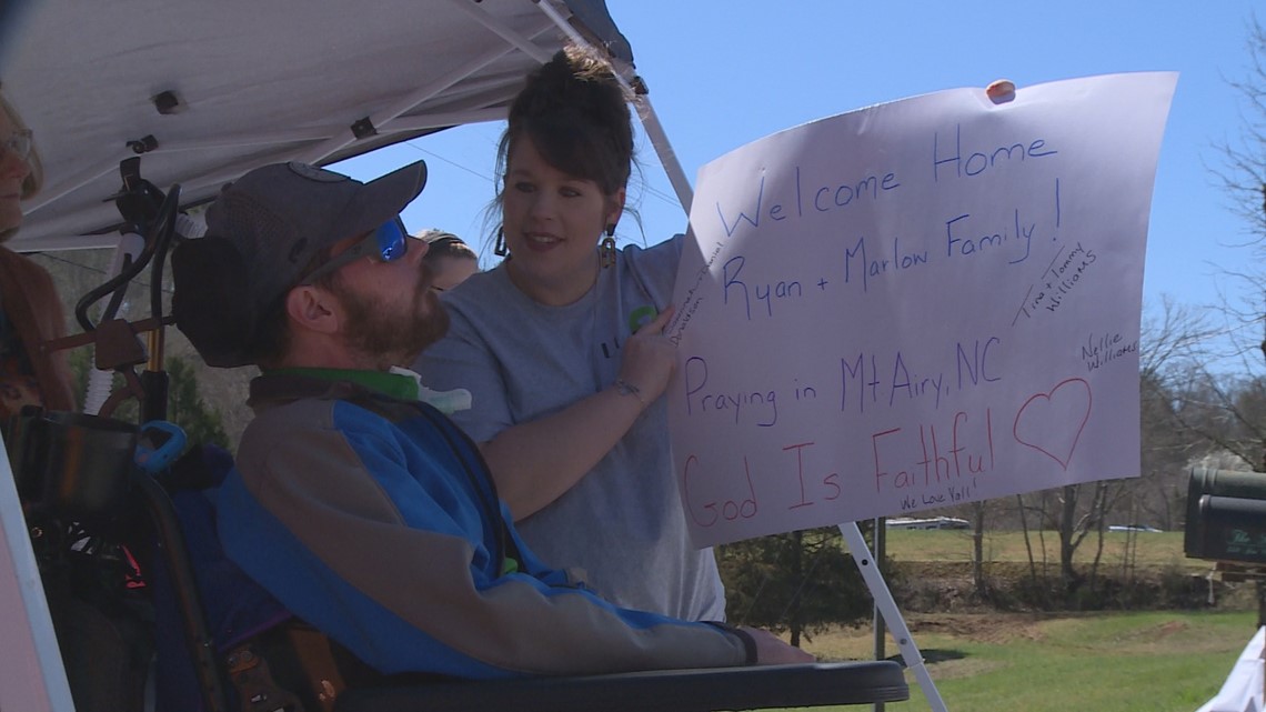 Community welcomes Ryan Marlow back home after he nearly died | wfmynews2.com
