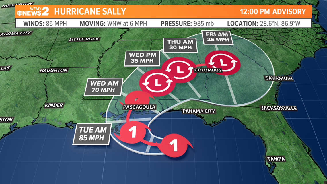 Tropical Storm Sally; Latest Path, Track, Impacts | wfmynews2.com