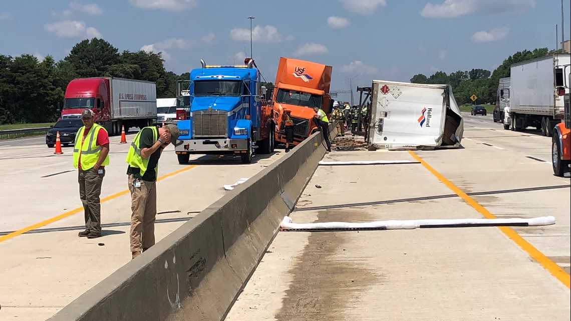 All Lanes of I-40 Back Open; Overturned Tractor-Trailer Cleared From Highway | wfmynews2.com