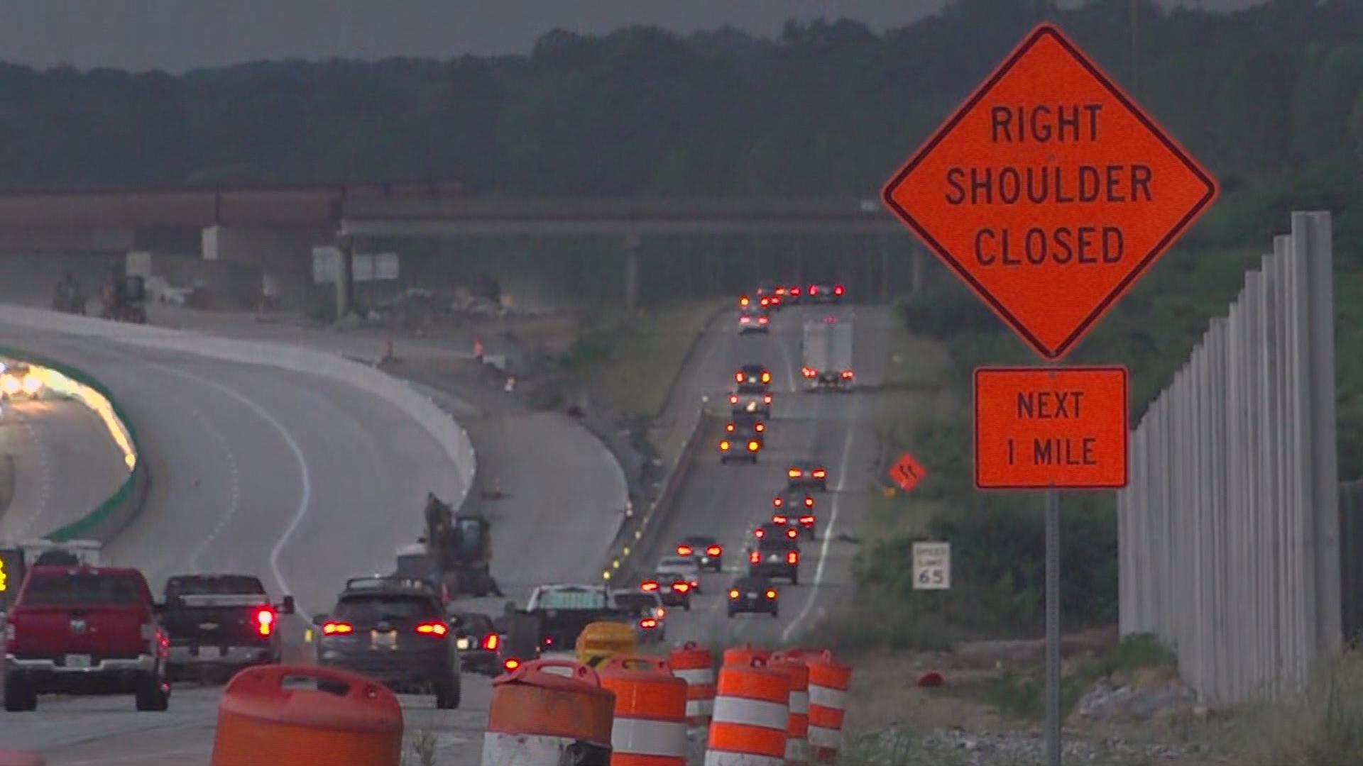 NCDOT delays I-40W traffic shift due to wet pavement | wfmynews2.com