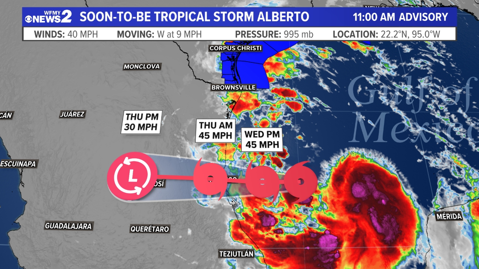 Tracking Alberto: Path, interactive radar, and impact | wfmynews2.com
