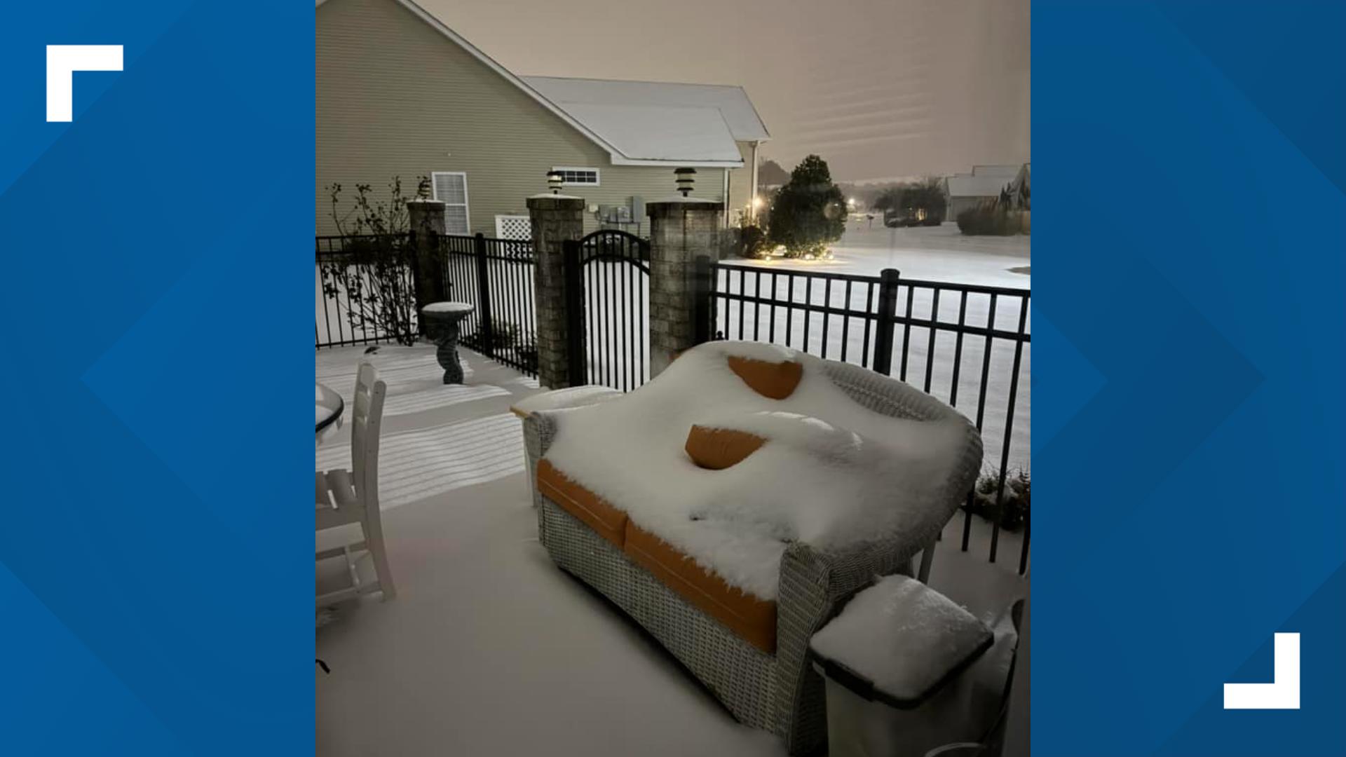 Snow on the Beach: Carolina coast wakes up to winter wonderland ...
