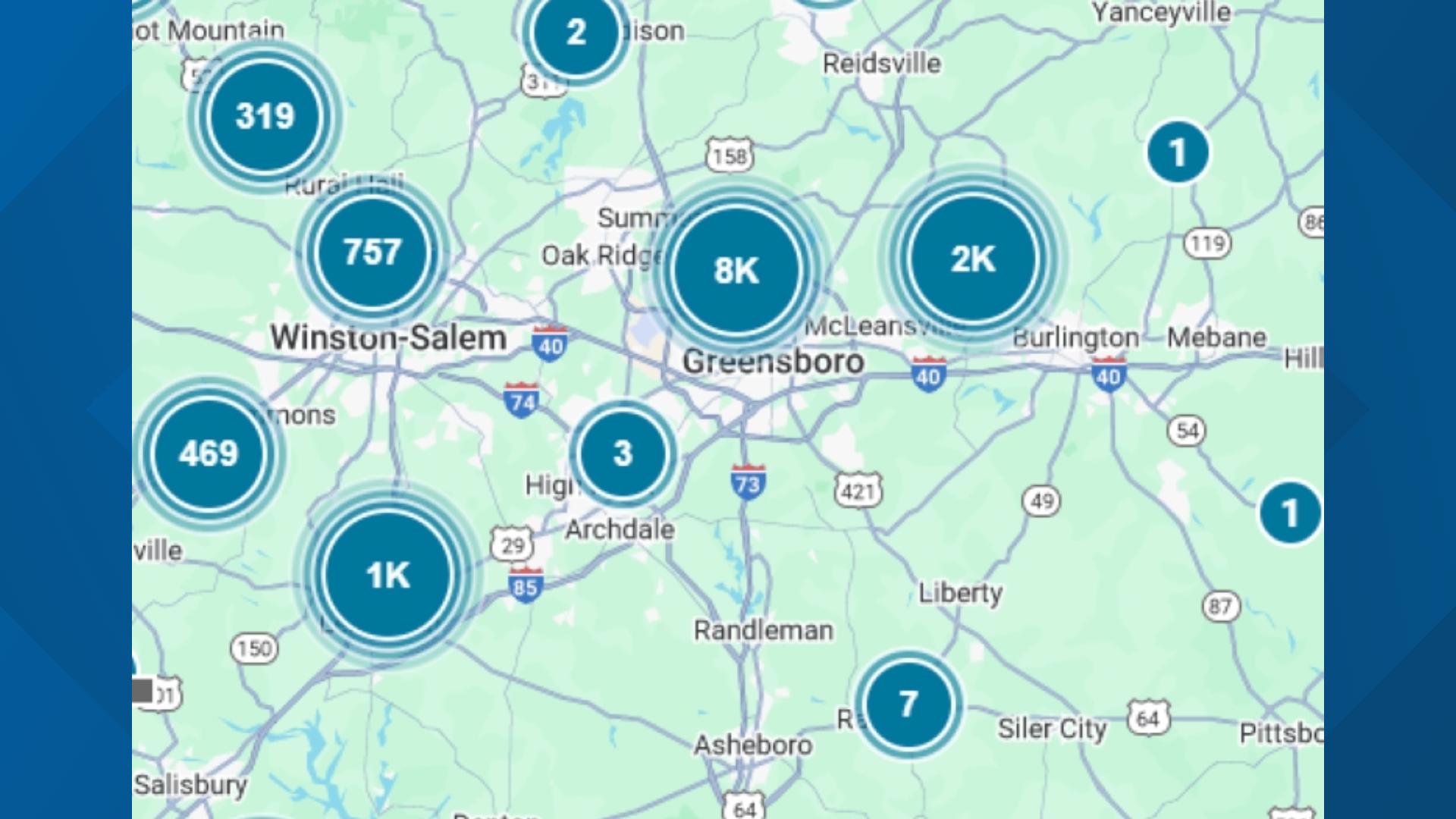 High winds cause power outages throughout Triad | wfmynews2.com