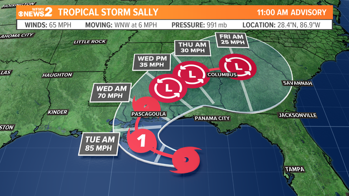 Tropical Storm Sally; Latest Path, Track, Impacts | wfmynews2.com