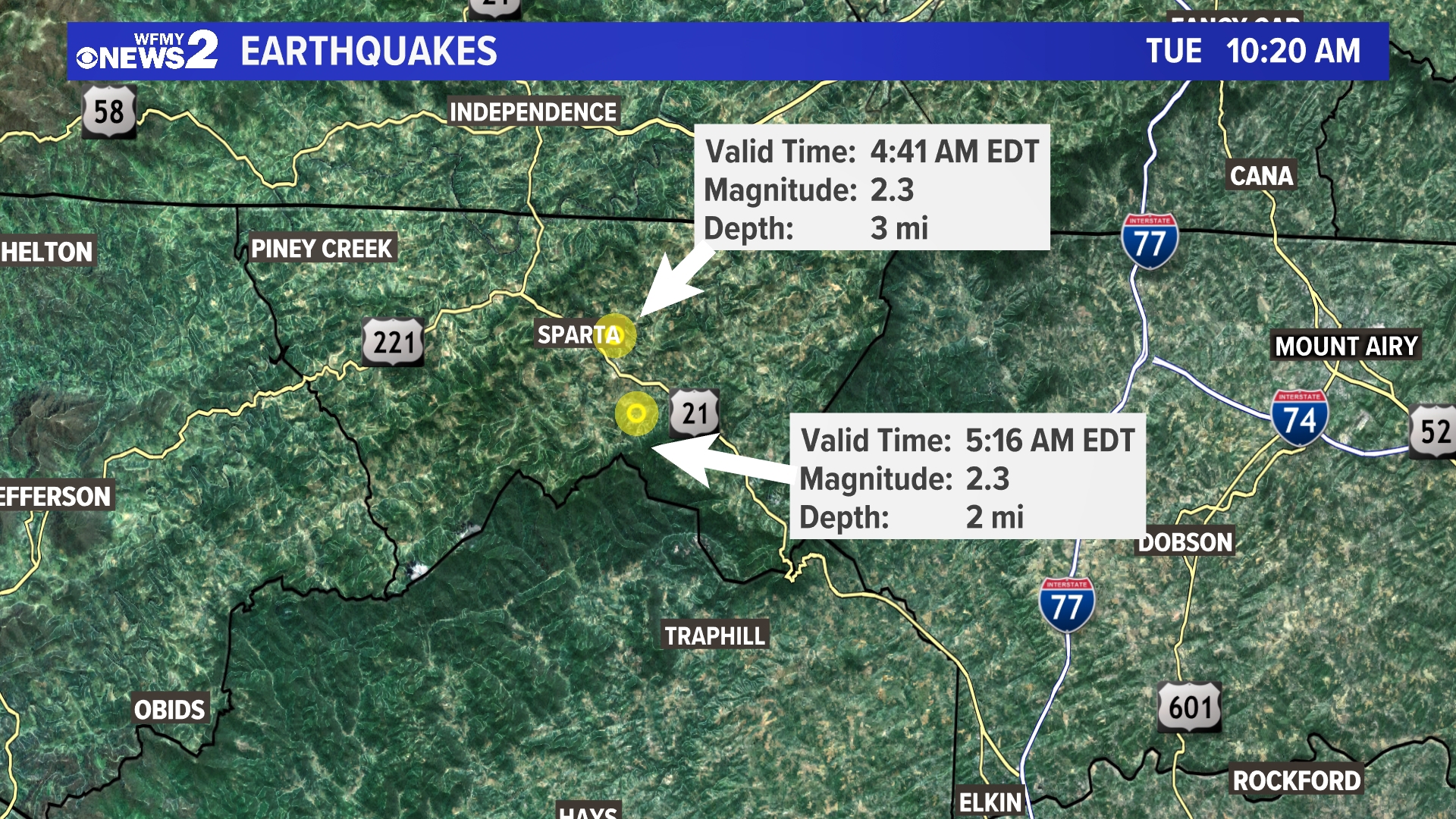 Two small earthquakes in Western North Carolina Tuesday morning ...