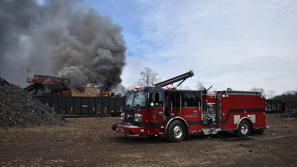 Fire crews battle fire at OmniSource Corporation in Kernersville ...