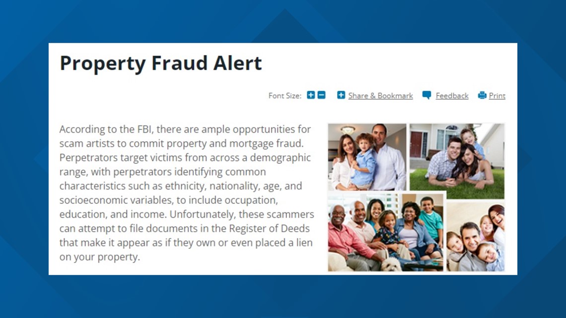 Protect yourself from Property Fraud with this free alert | wfmynews2.com