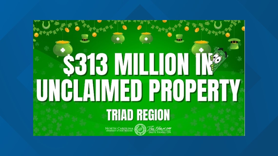 Do you live in the Triad area? There's a lot of unclaimed cash ...