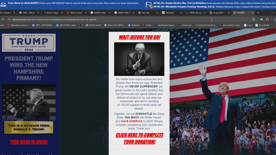 Is the Trump campaign donation text real? | wfmynews2.com