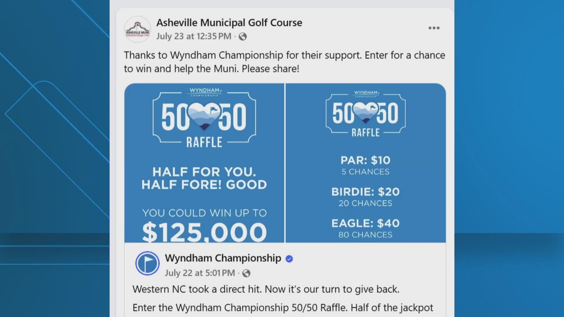 Wyndham Championship raffle helps rebuild Asheville Municipal Golf ...