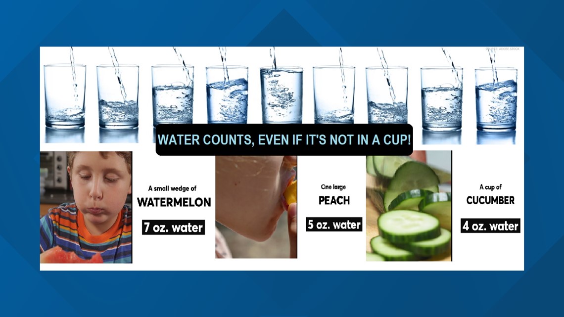 How much water do you really need & do foods count? | wfmynews2.com