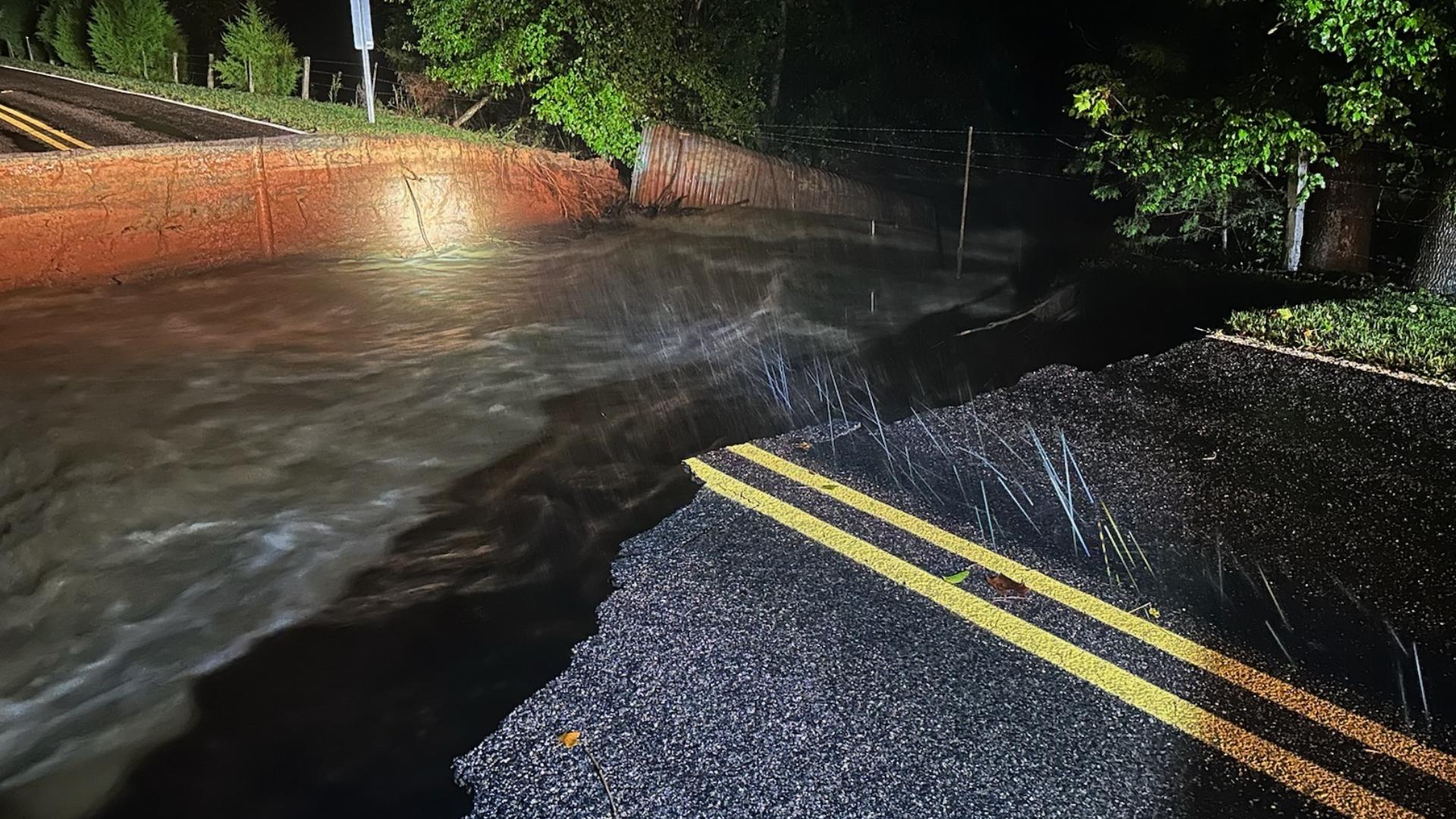 Stokes County Road severely damaged from flood waters | wfmynews2.com