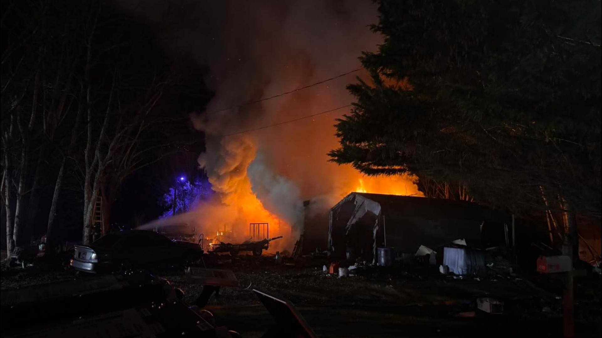 Several fire departments respond to Millers Creek mobile home fire ...